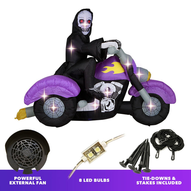 8 ft Long Reaper on Trike Chopper Halloween Inflatable – Marketfleet Inc.