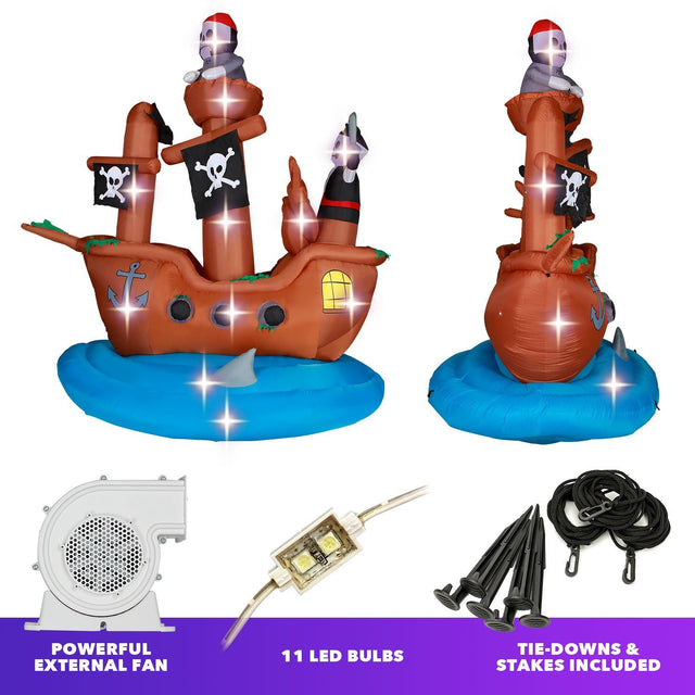 10 ft Wide Haunted Pirate Ship Halloween Inflatable – Marketfleet Inc.